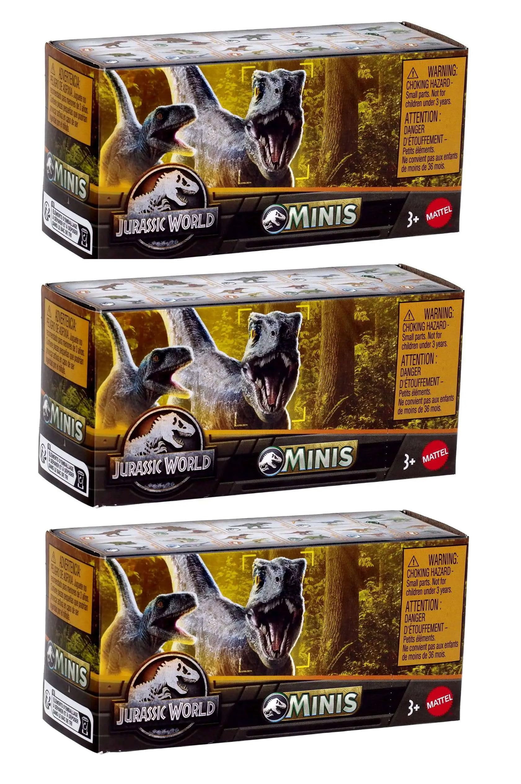 Jurassic World Dinosaurs Minis Surprise Pack of Dinos Box (Pack of 3 ...