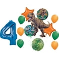 Jurassic World Dominion 4th Birthday Party Supplies Dinosaur Balloon Bouquet Decorations ...
