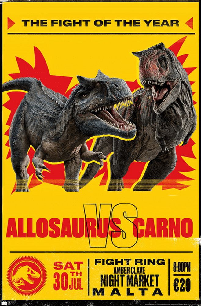 Jurassic World: Dominion - Allosaurus Vs Carno Wall Poster, 14.725" x ...