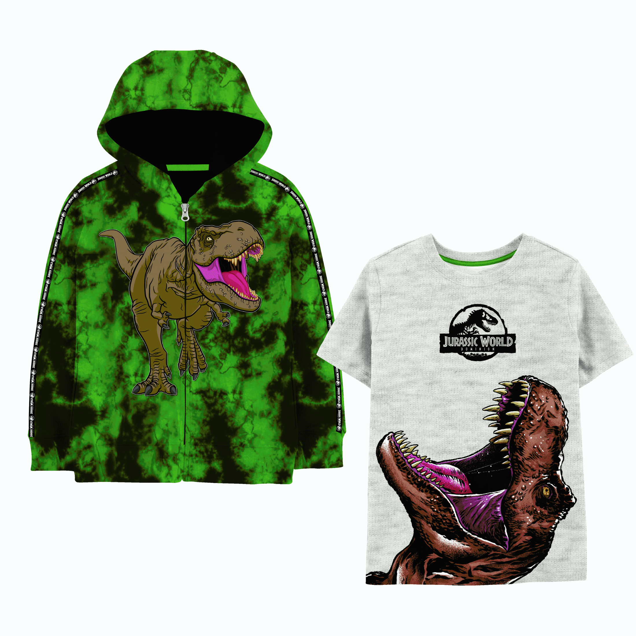 Jurassic World Dominion Boys, Hoodie, and T-Shirt, 2-pack Clothes Set ...