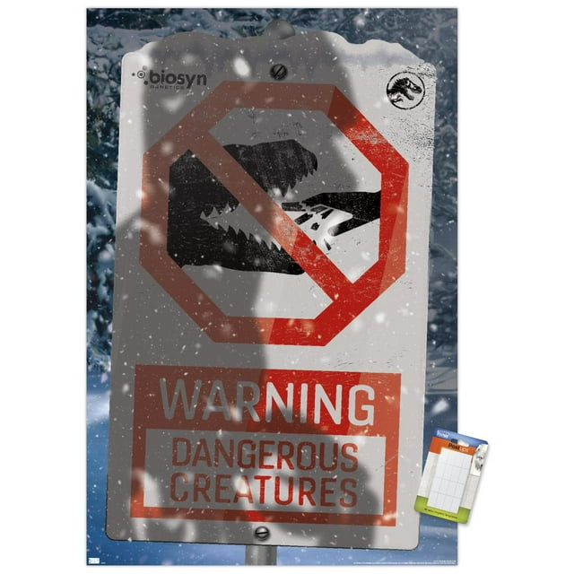 Jurassic World: Dominion - Warning Sign Logo Wall Poster, 14.725" x 22. ...
