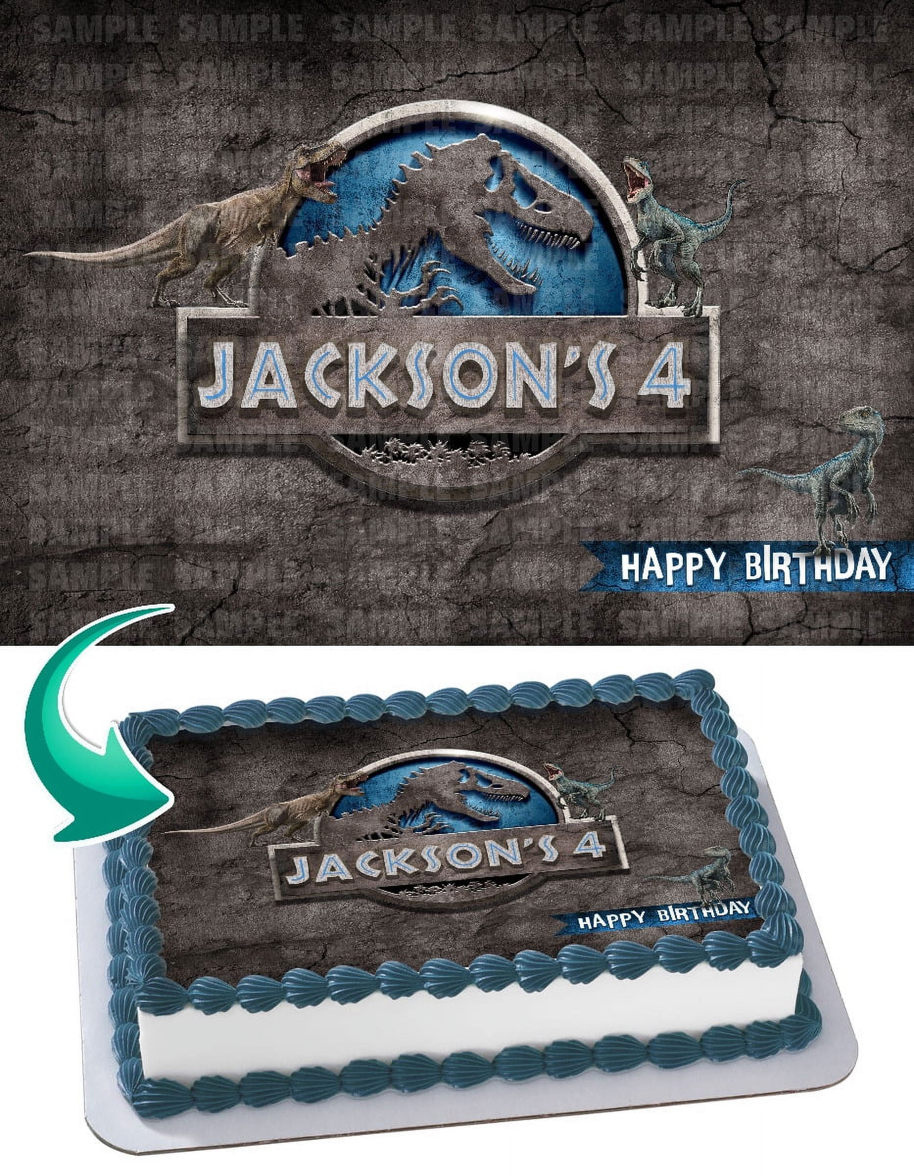 Jurassic World - Edible Cake Topper - 11.7 x 17.5 Inches 1/2 Sheet ...