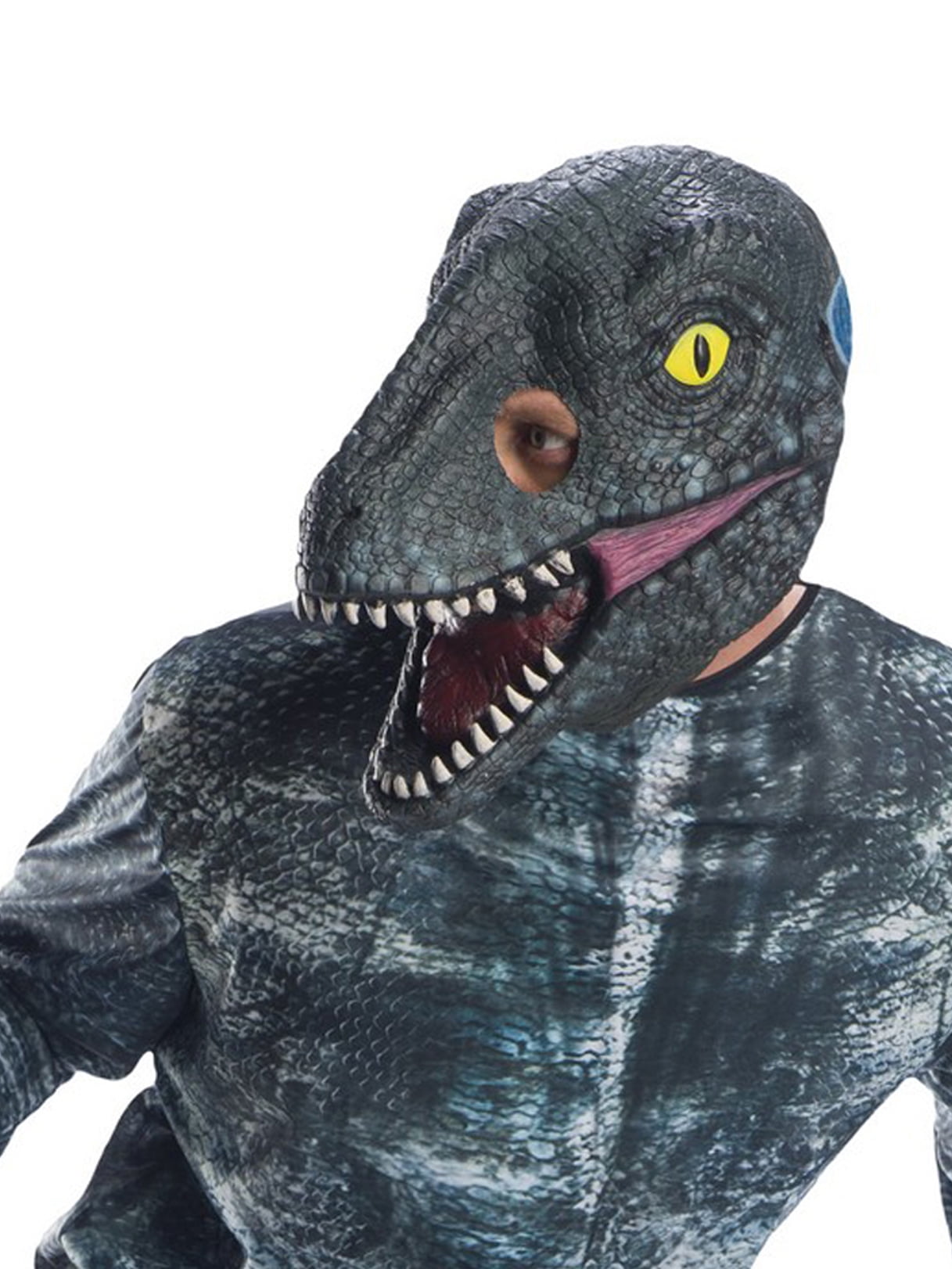 Jurassic World Fallen Kingdom Blue Velociraptor 3/4 Adult Costume Mask ...