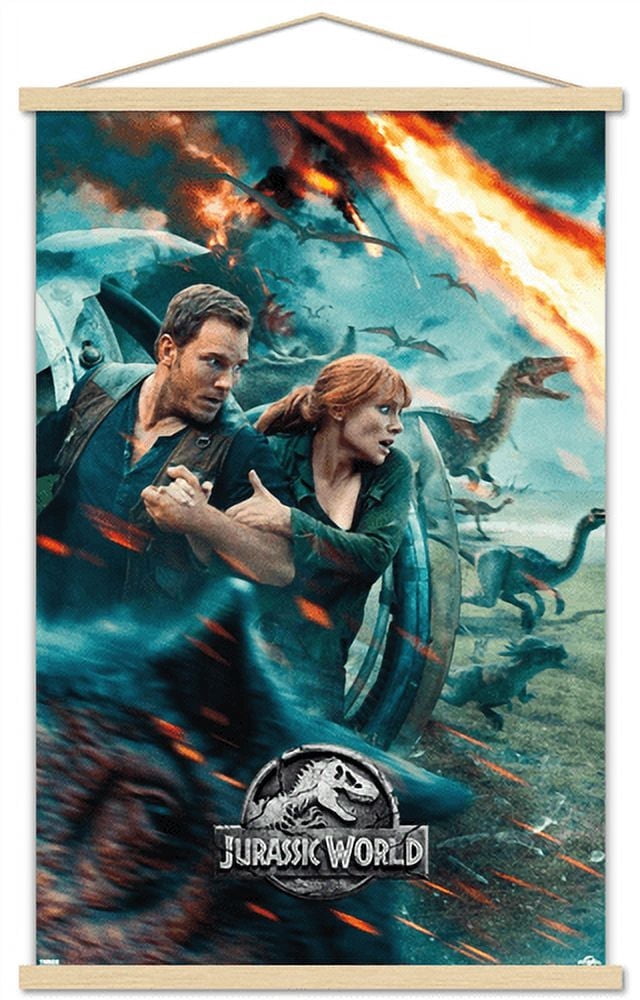 Jurassic World: Fallen Kingdom - One Sheet Wall Poster with Wooden ...