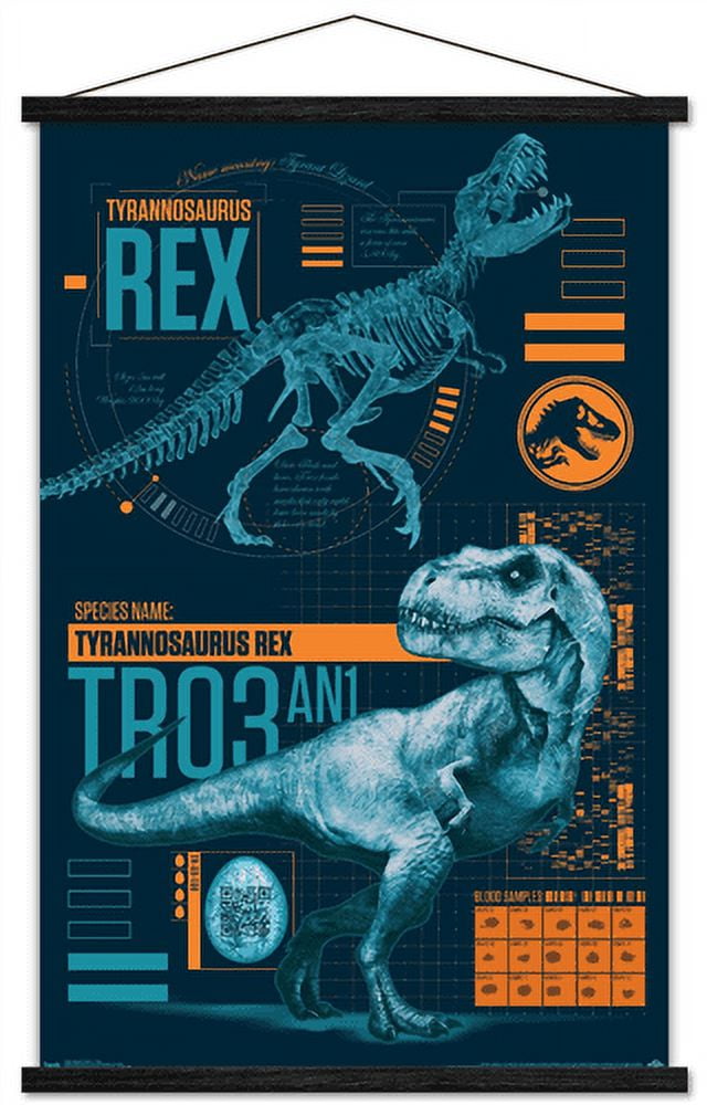 Jurassic World: Fallen Kingdom - T-Rex Wall Poster with Magnetic Frame ...