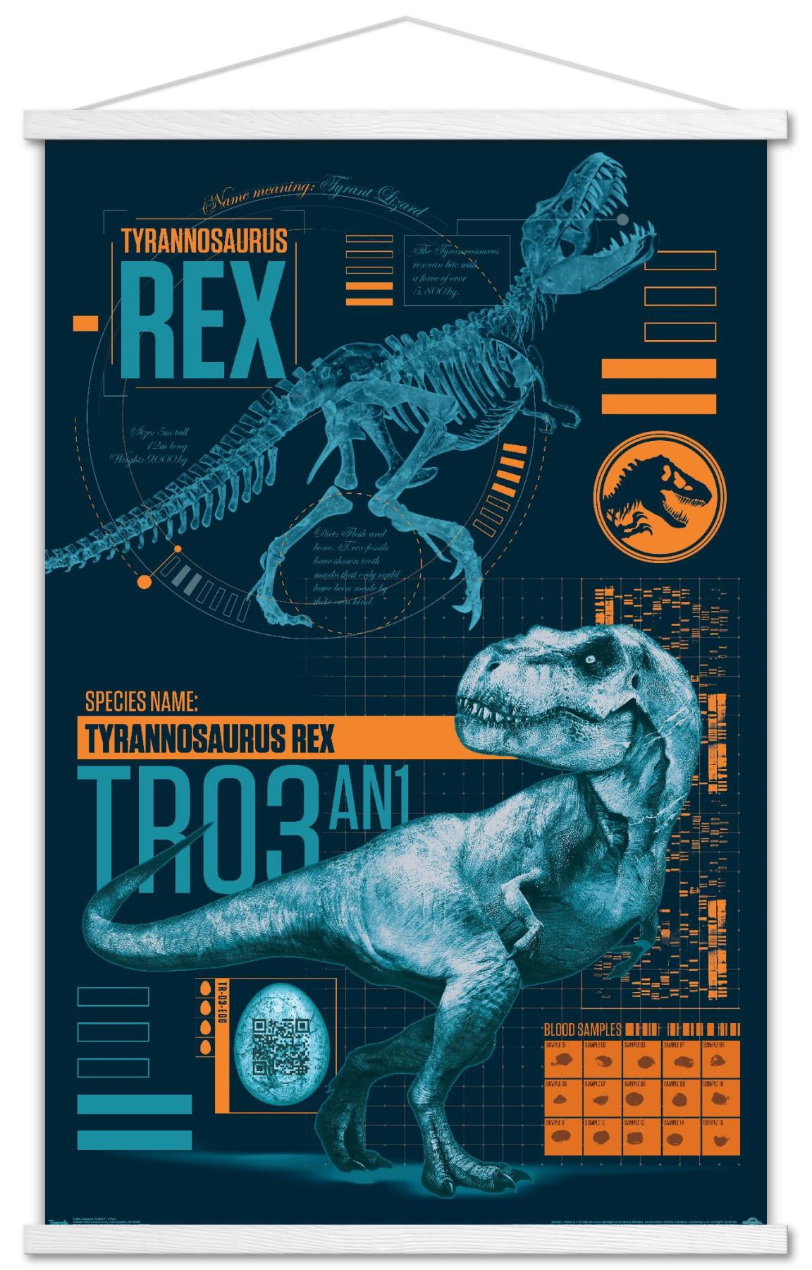 Jurassic World: Fallen Kingdom - T-Rex Wall Poster with Wooden Magnetic ...