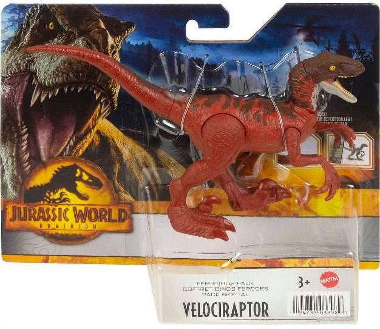Jurassic World Ferocious Pack Dinosaur Action Figure 3 Year Olds & Up ...