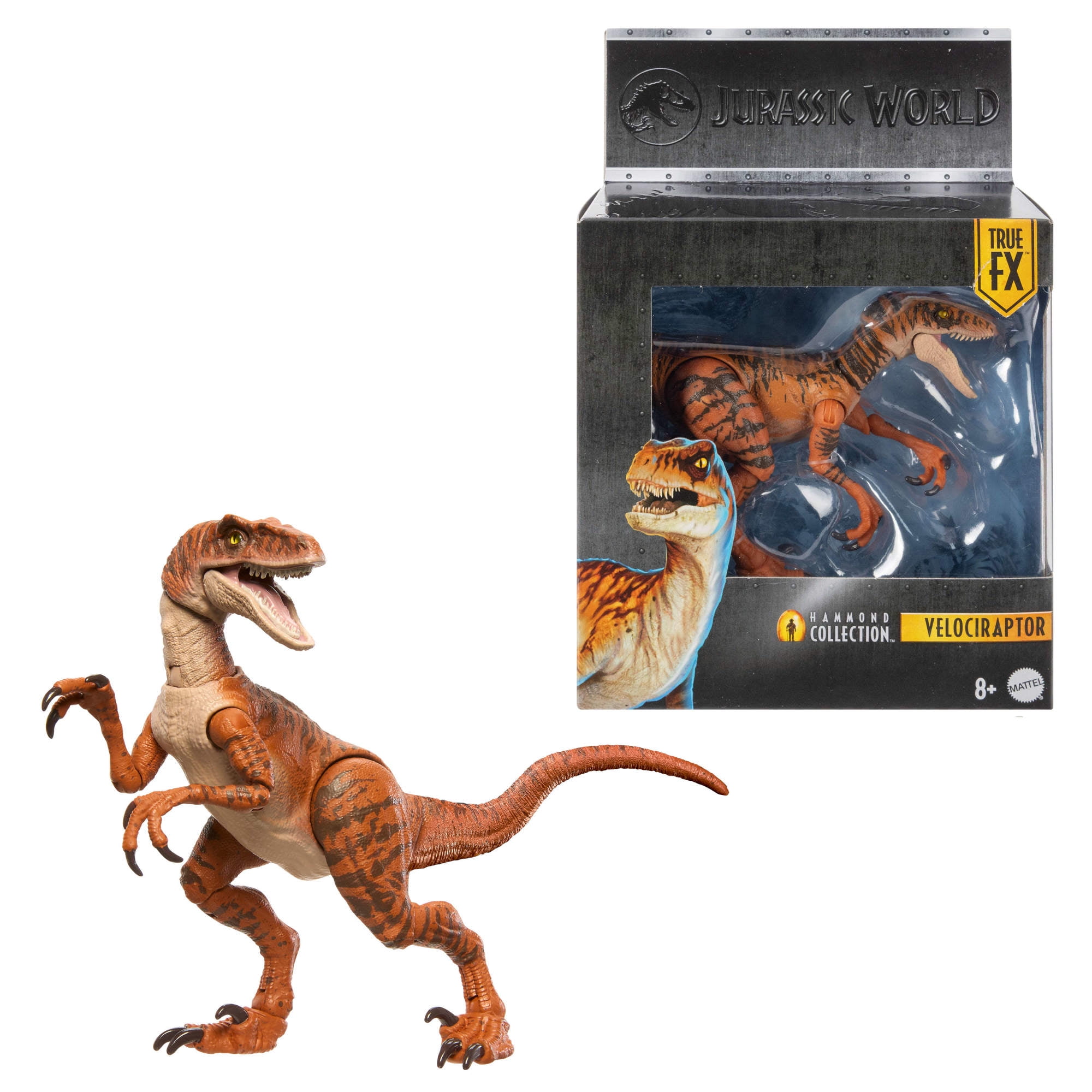 Jurassic World Hammond Collection Velociraptor Tiger Dinosaur Action ...