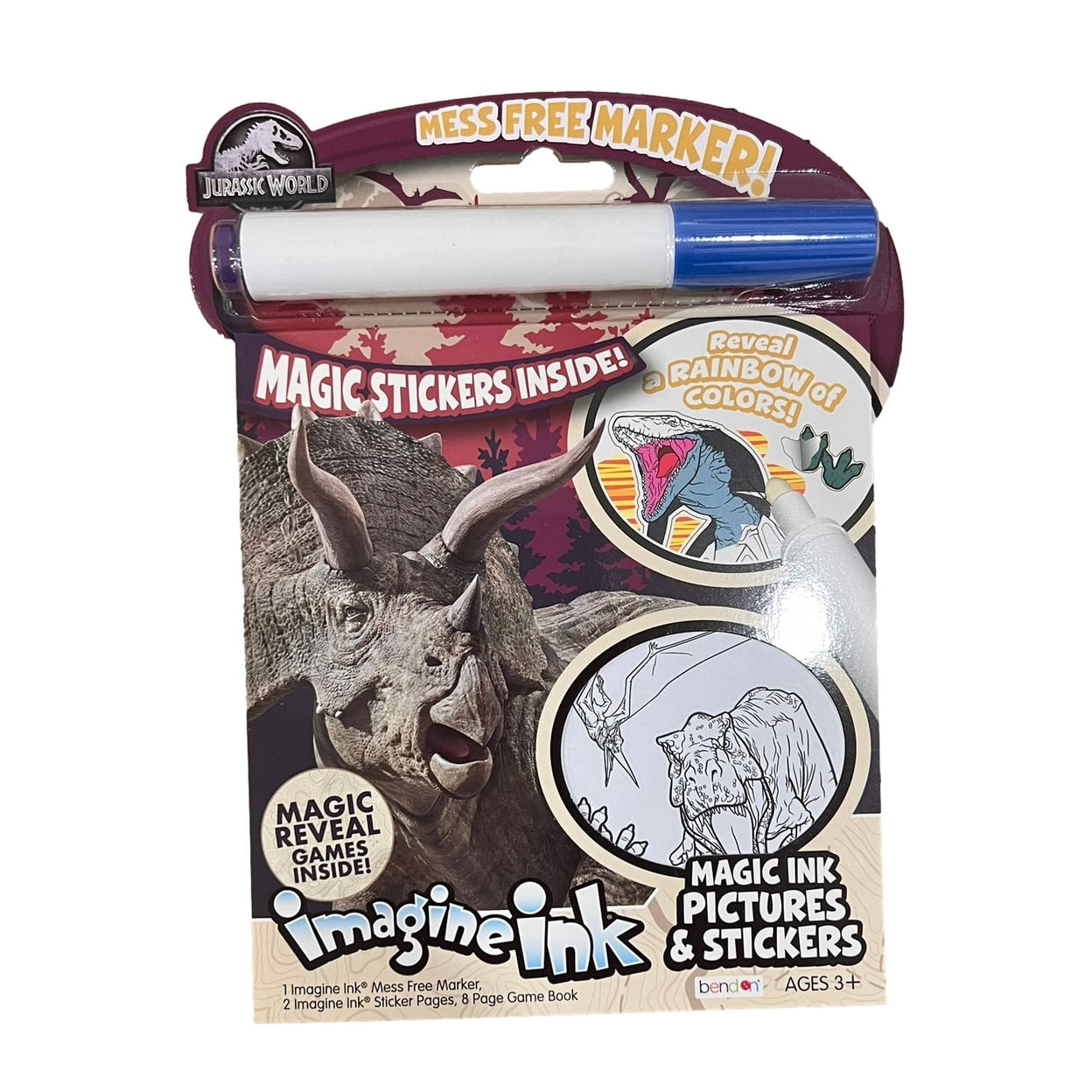 Jurassic World Imagine Ink Game Book with Stickers and Mess-Free Marker ...
