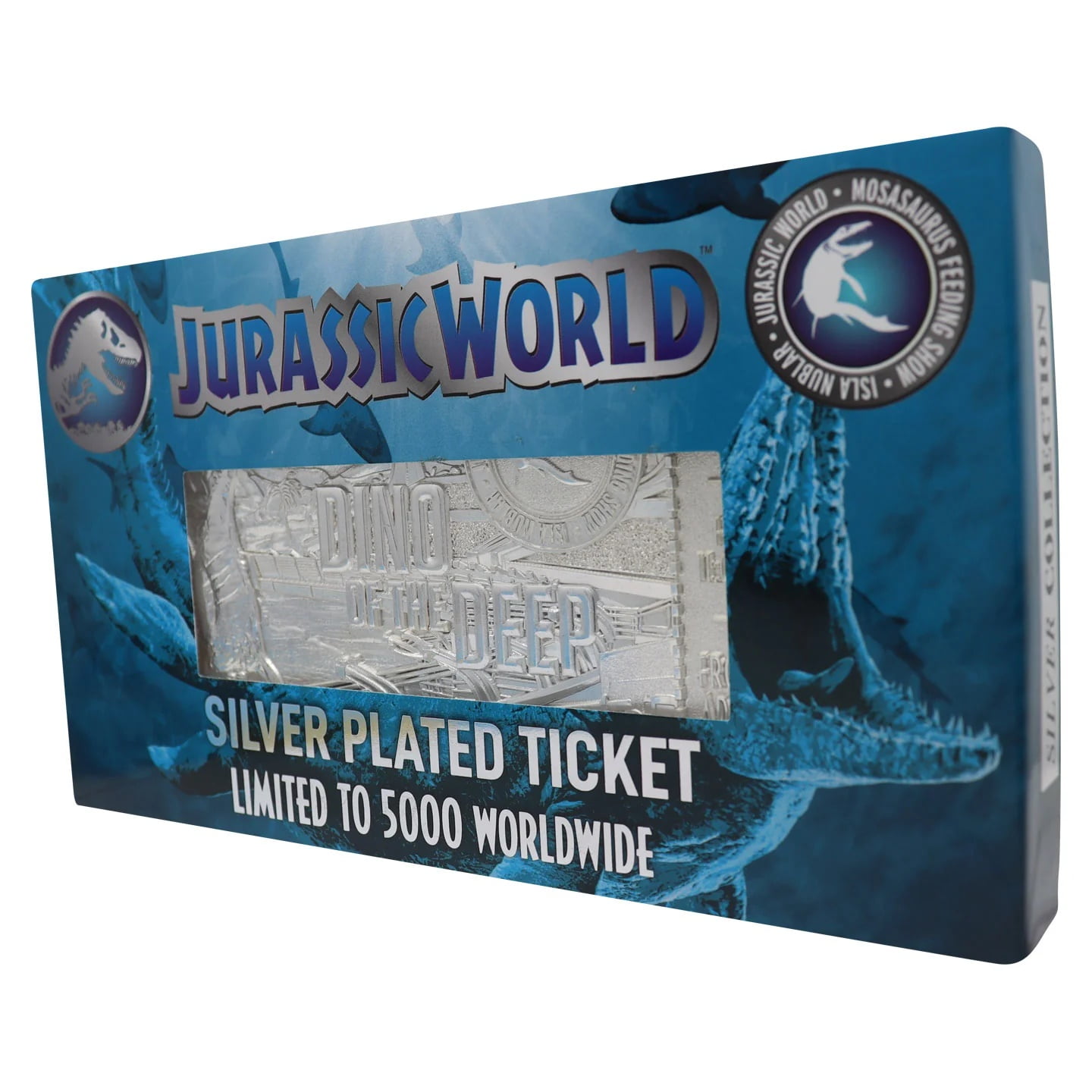Fanattik Jurassic World Silver Plated Mosasaurus Collectible Ticket ...