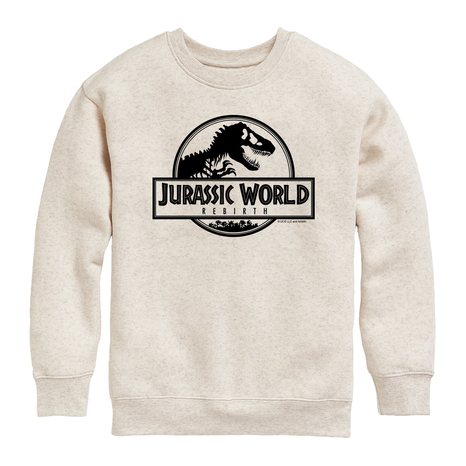 Jurassic World - Logo Black - Youth Boys Crew Fleece Sweatshirt ...