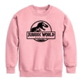 Jurassic World - Logo Black - Youth Boys Crew Fleece Sweatshirt ...