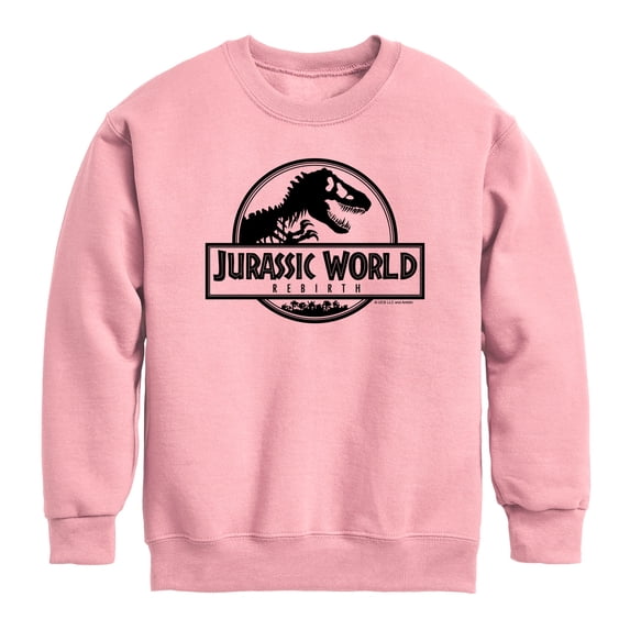 Jurassic World - Logo Black - Youth Boys Crew Fleece Sweatshirt ...