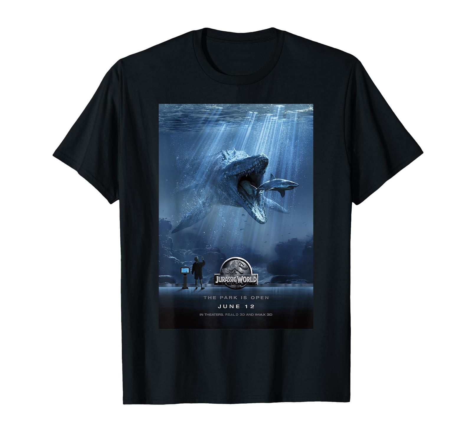 Jurassic World Mosasaurus Movie Poster Graphic T-Shirt T-Shirt ...