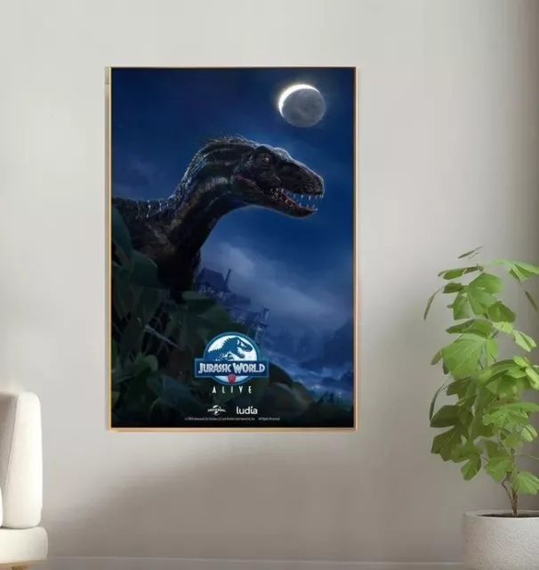 Jurassic World Movie Poster, Wall Art Painting Living Room Bedroom ...