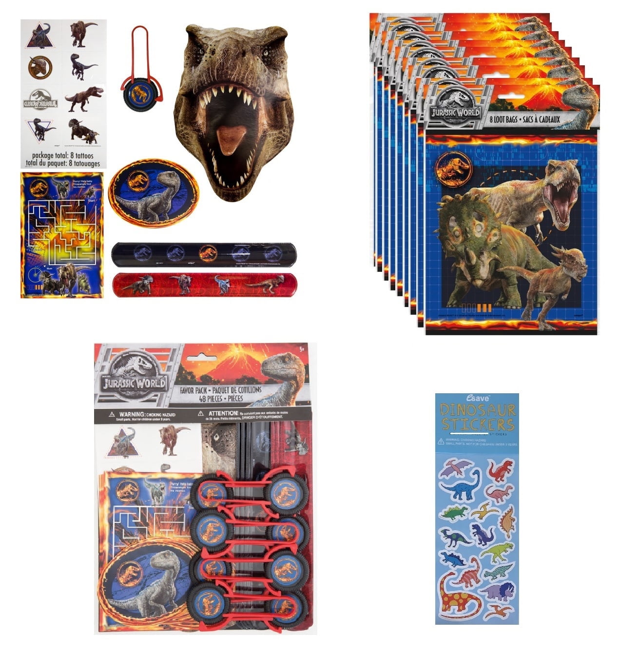 Unique Jurassic World Party Supplies Bundle Pack Includes Loot Bags and ...