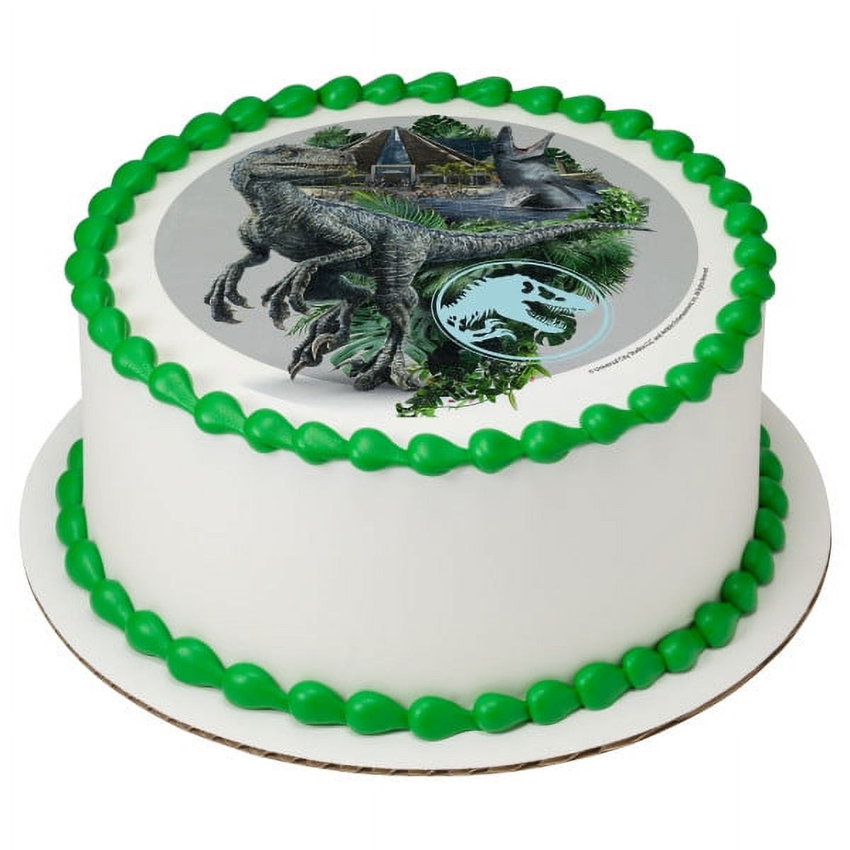 Jurassic World Raptor Paddock 8" Round Edible Image Cake Topper ...
