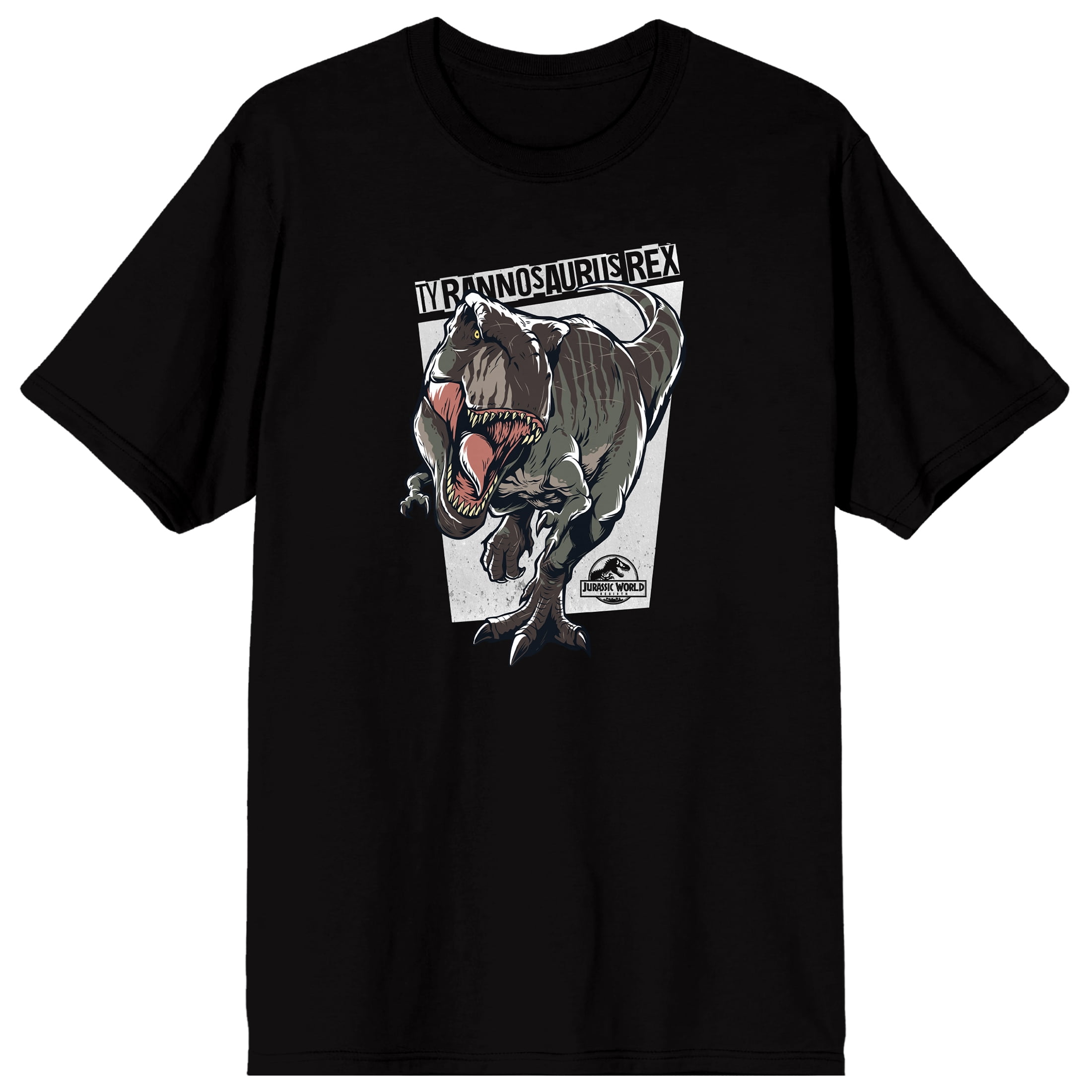 Jurassic: Rebirth T-rex Vector Graphic White Distressed Frame Logo ...