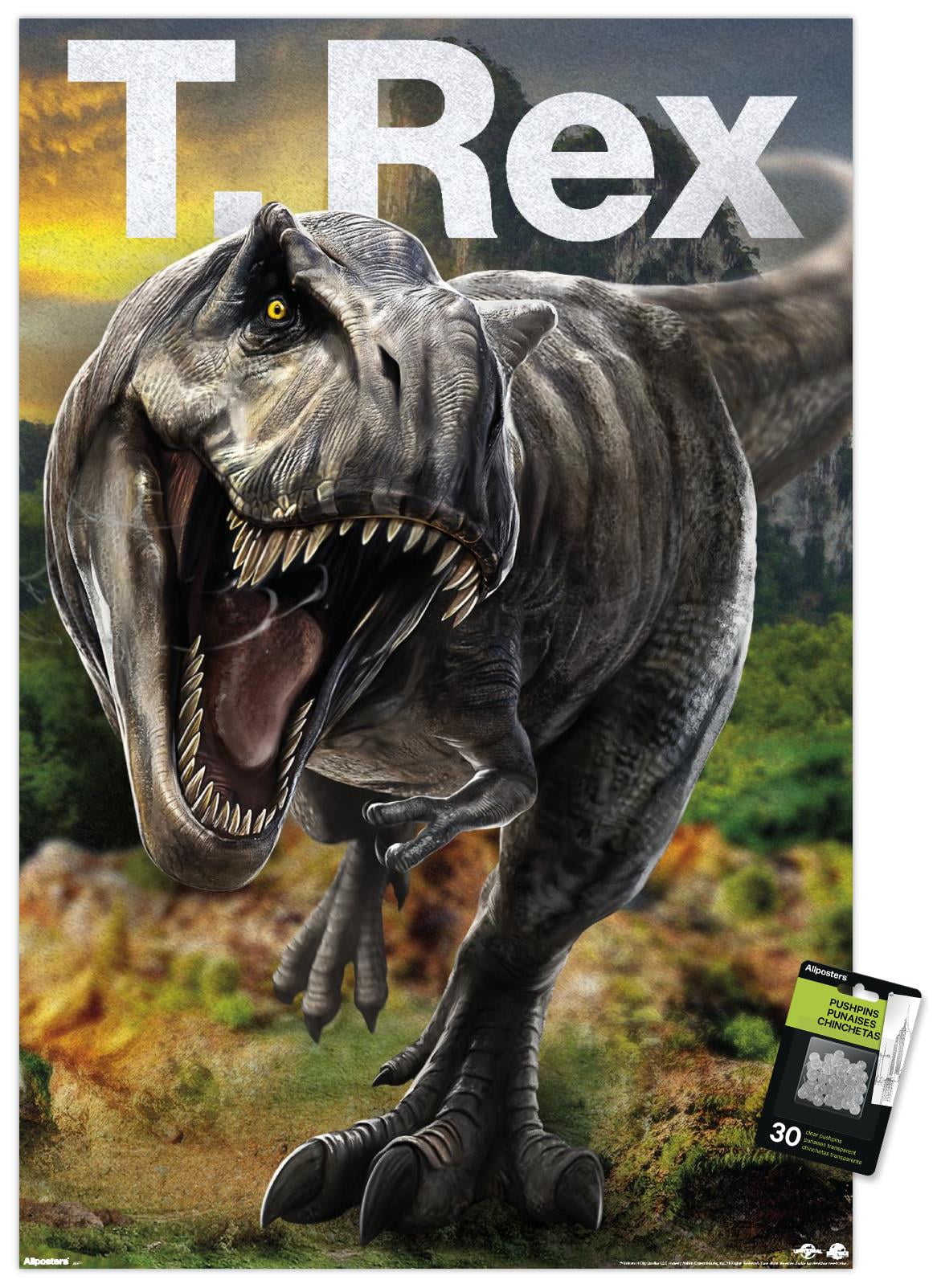 Jurassic World: Rebirth (2025) - T. Rex Wall Poster with Push Pins, 22.375" x 34" - Walmart.com