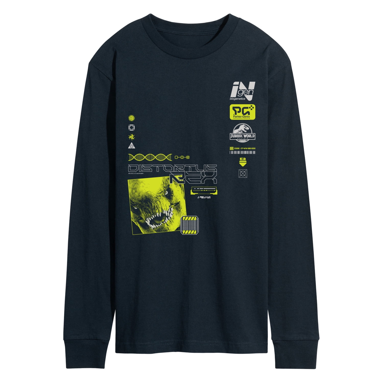 Jurassic World: Rebirth - Distortus Rex - Men's Long Sleeve Graphic T ...