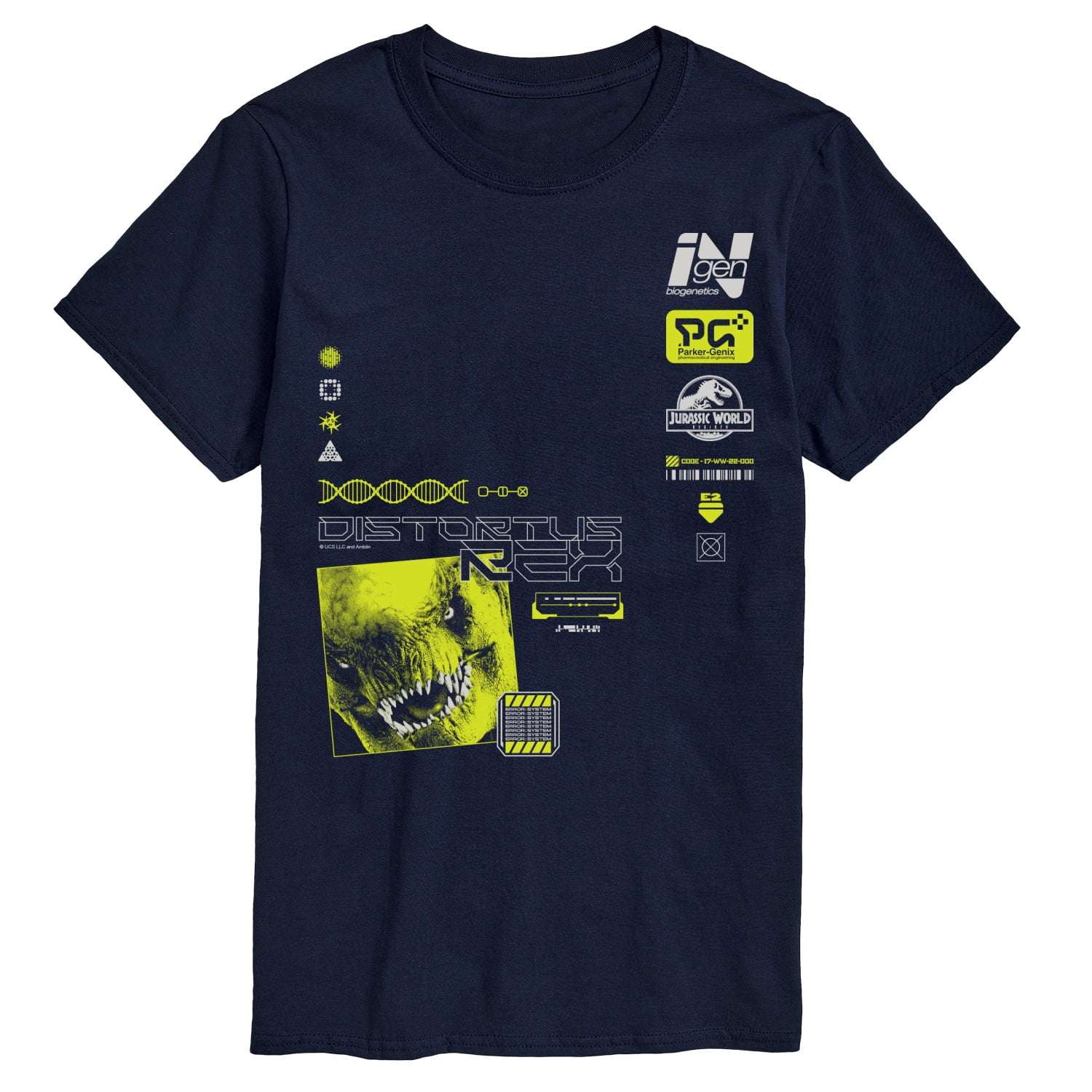 Jurassic World: Rebirth - Distortus Rex - Men's Short Sleeve Graphic T ...