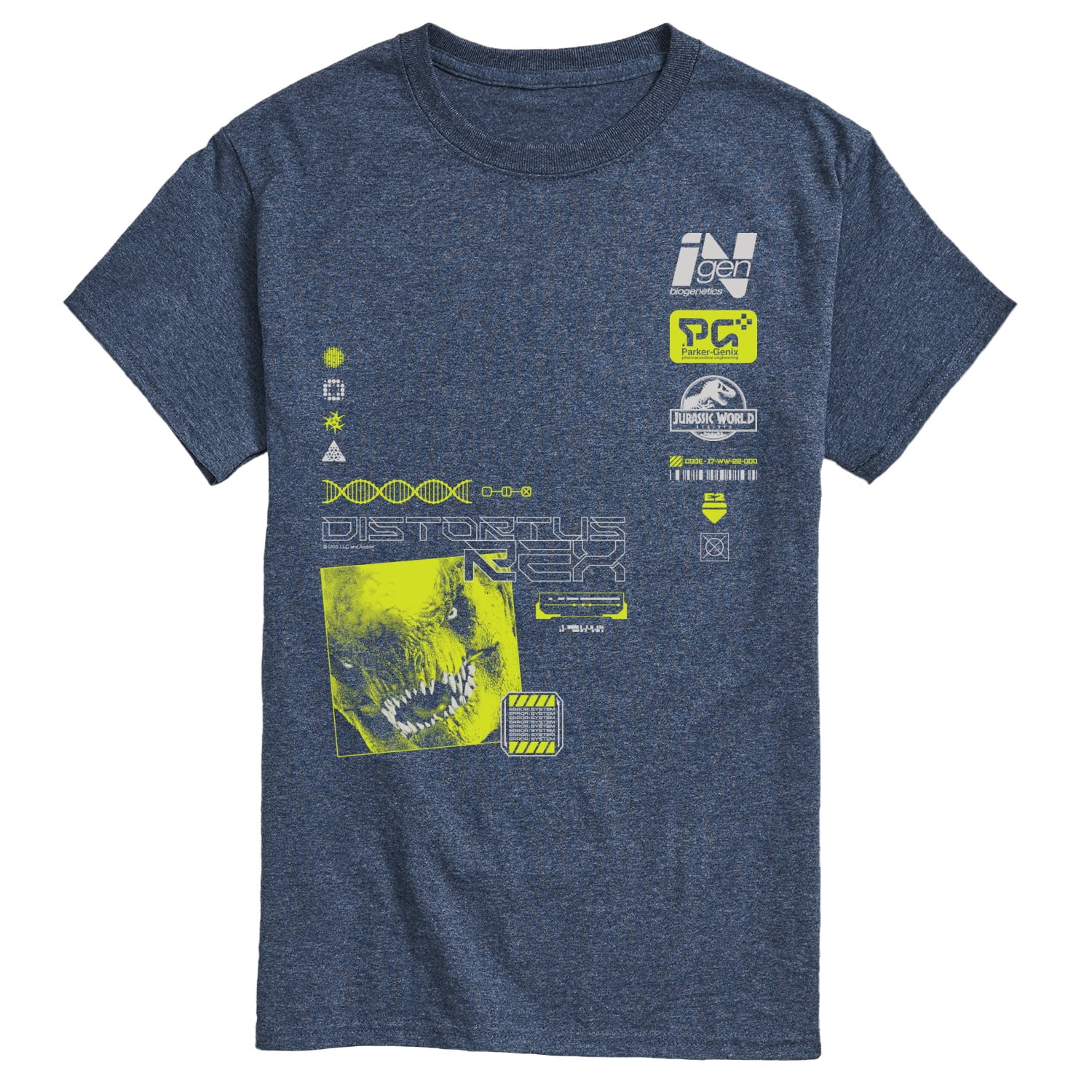 Jurassic World: Rebirth - Distortus Rex - Men's Short Sleeve Graphic T ...