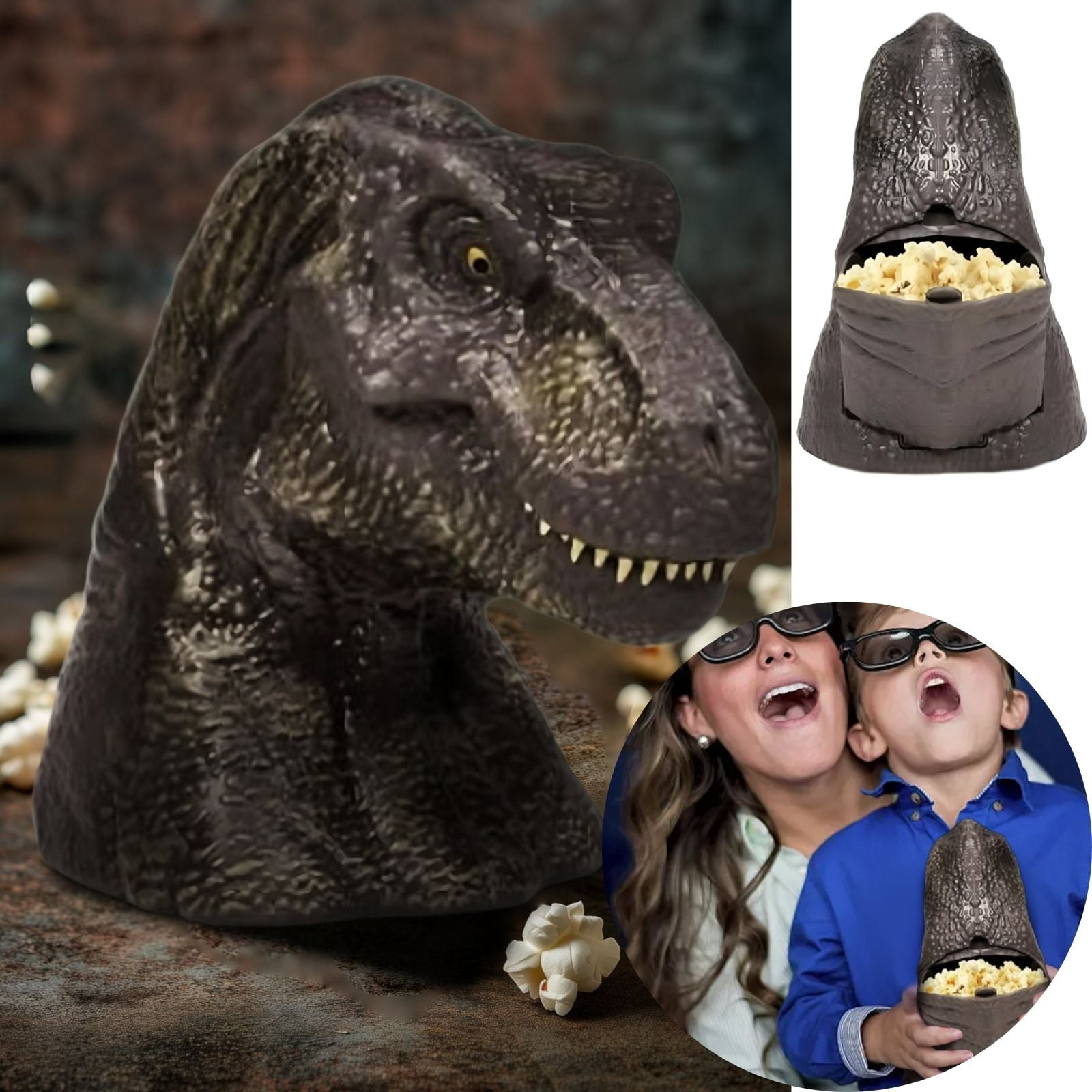 Jurassic World Rebirth T-Rex Popcorn Bucket,3D Dinosaur Popcorn Bucket ...