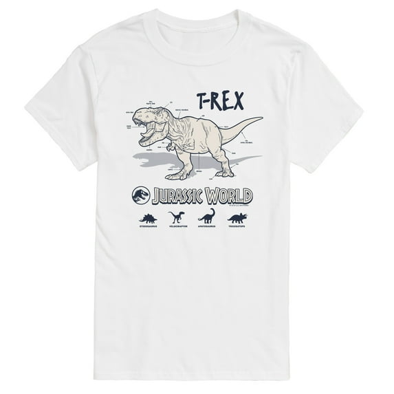 Jurassic World - Rex Info - Men's Short Sleeve Graphic T-Shirt ...