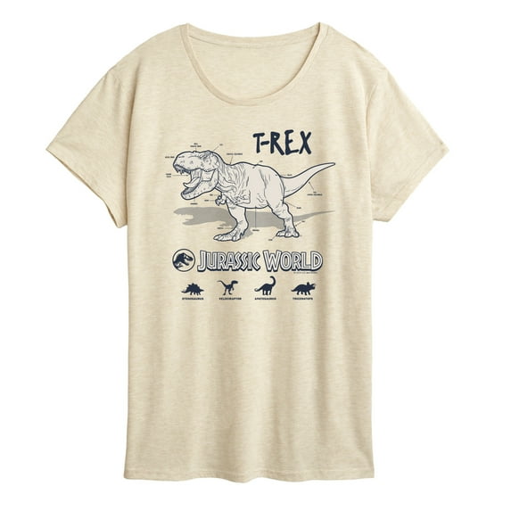 Jurassic World - Rex Info - Women's Short Sleeve Graphic T-Shirt ...