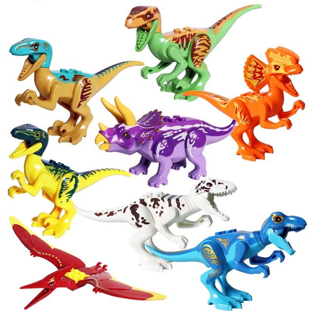 Jurassic World DINO PACK: 8 Small Custom Figures Set 2, Compatible with ...