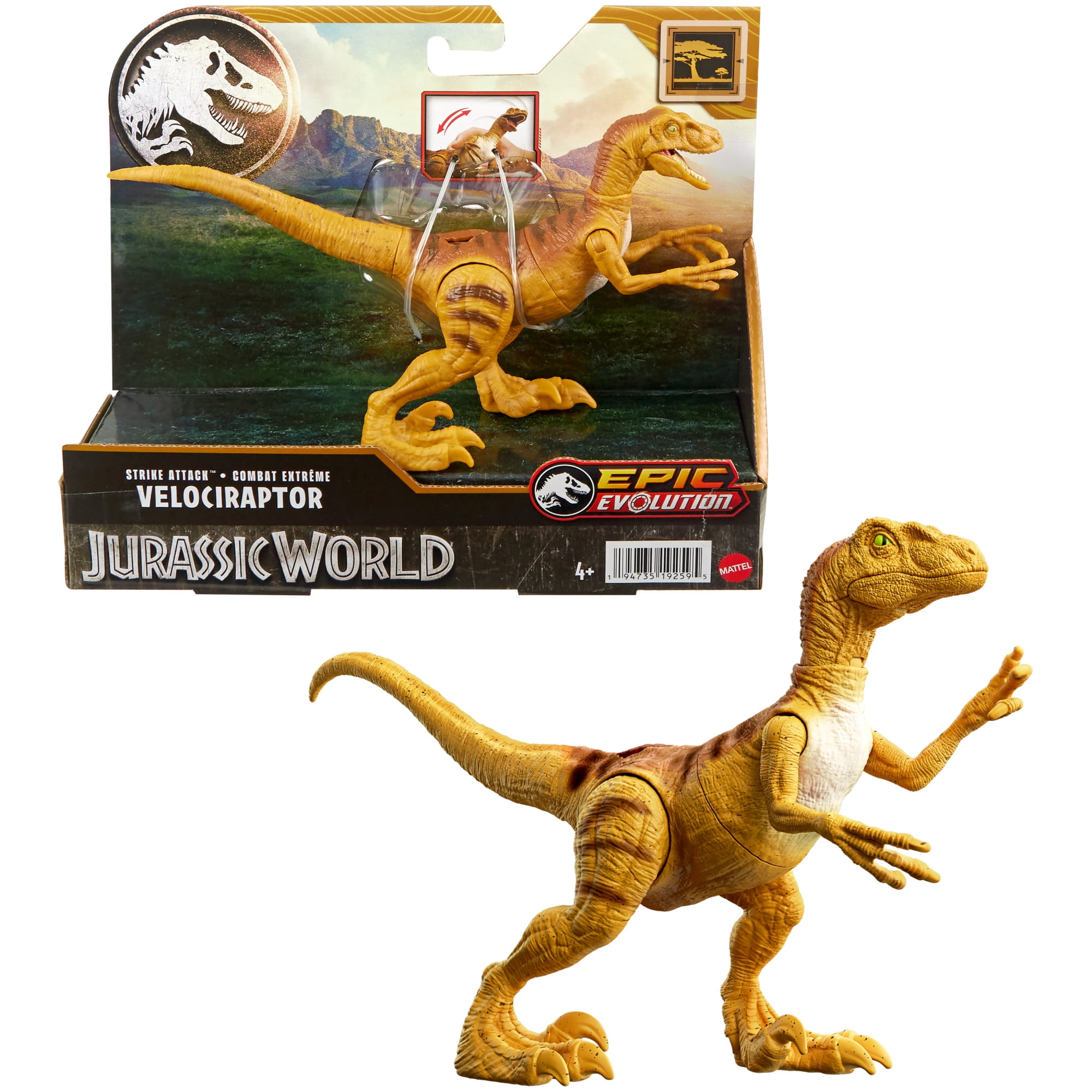 Jurassic World Strike Attack Velociraptor Dinosaur Toy with Single ...