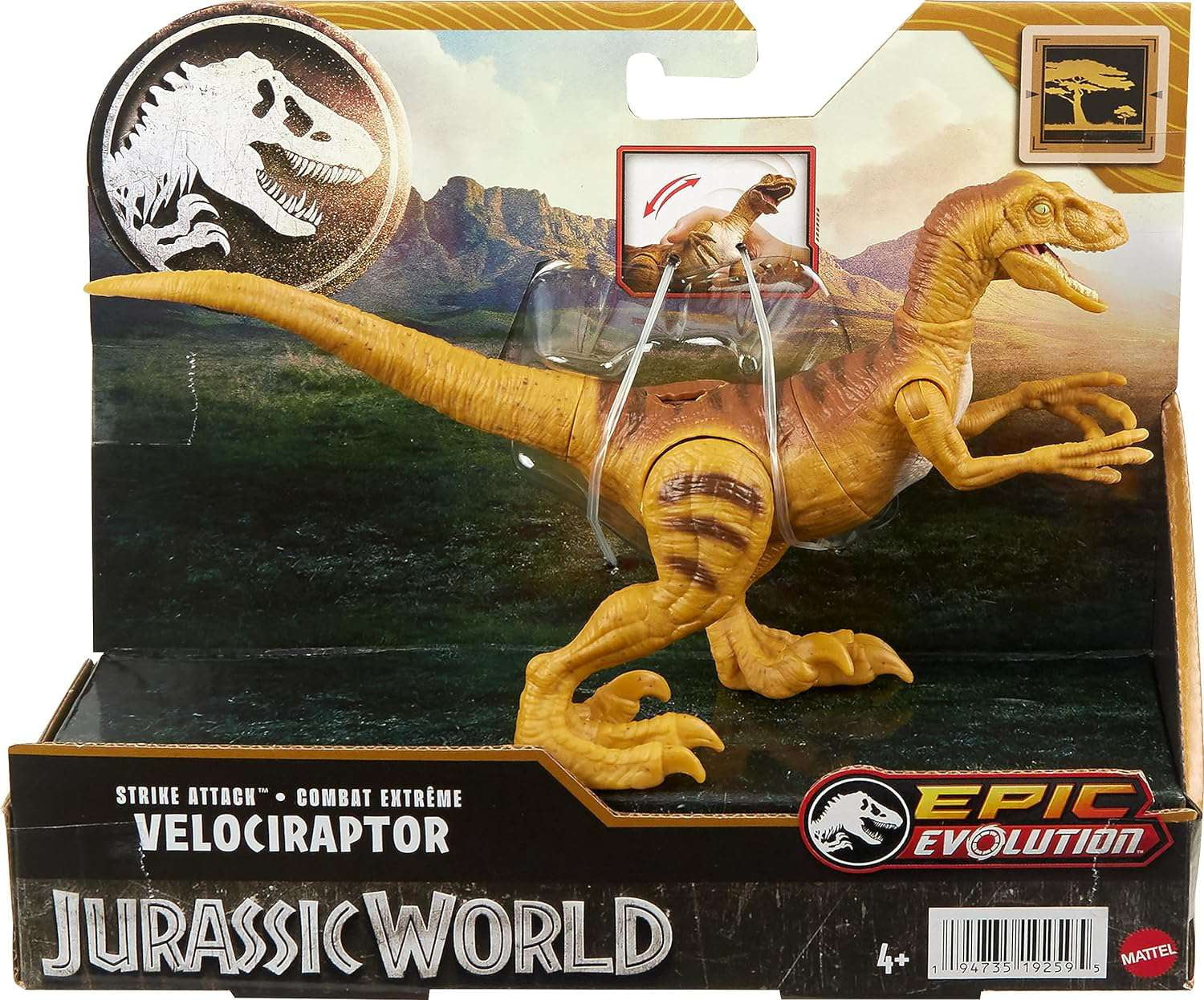 Jurassic World Strike Attack Velociraptor Dinosaur Toy with Single ...