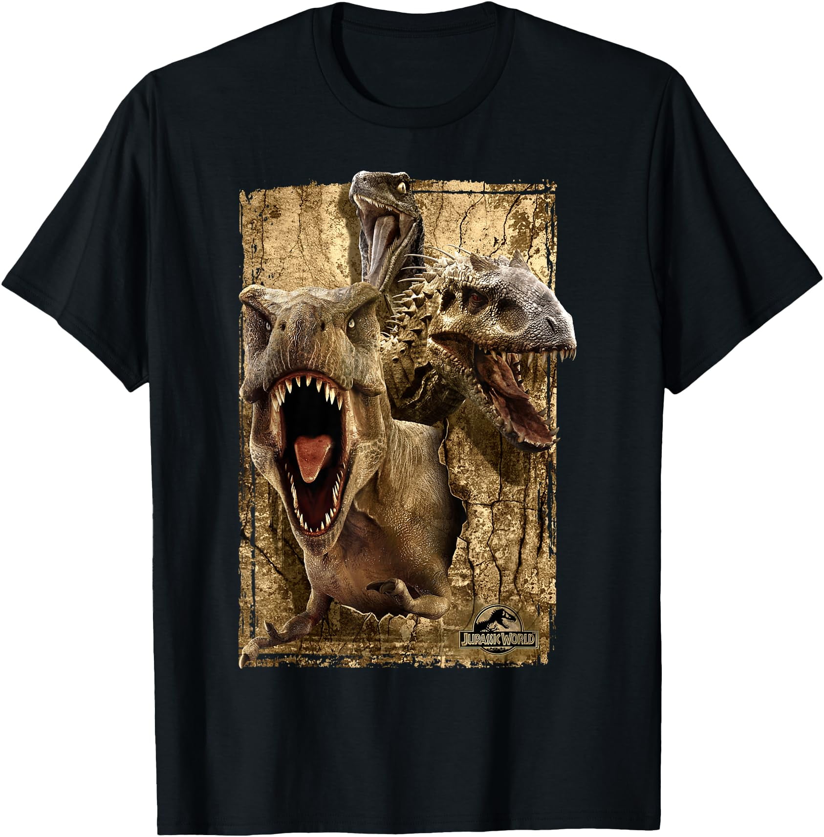 Jurassic World T-Rex Indominus Rex & Raptor T-Shirt,Sport Grey Color ...