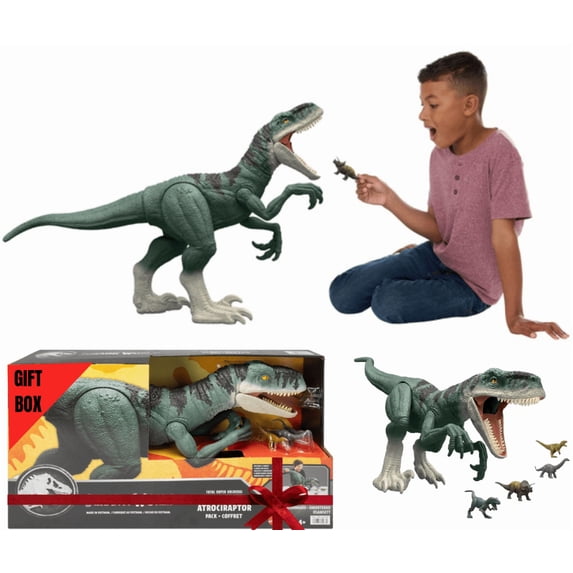 Jurassic World Total Super Colossal Atrociraptor Pack with 4 Mini ...