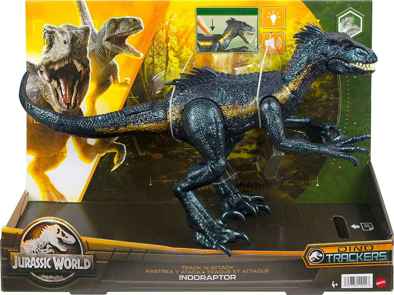 Mattel Jurassic World Indoraptor Dinosaur Toy - Track N Attack Action ...