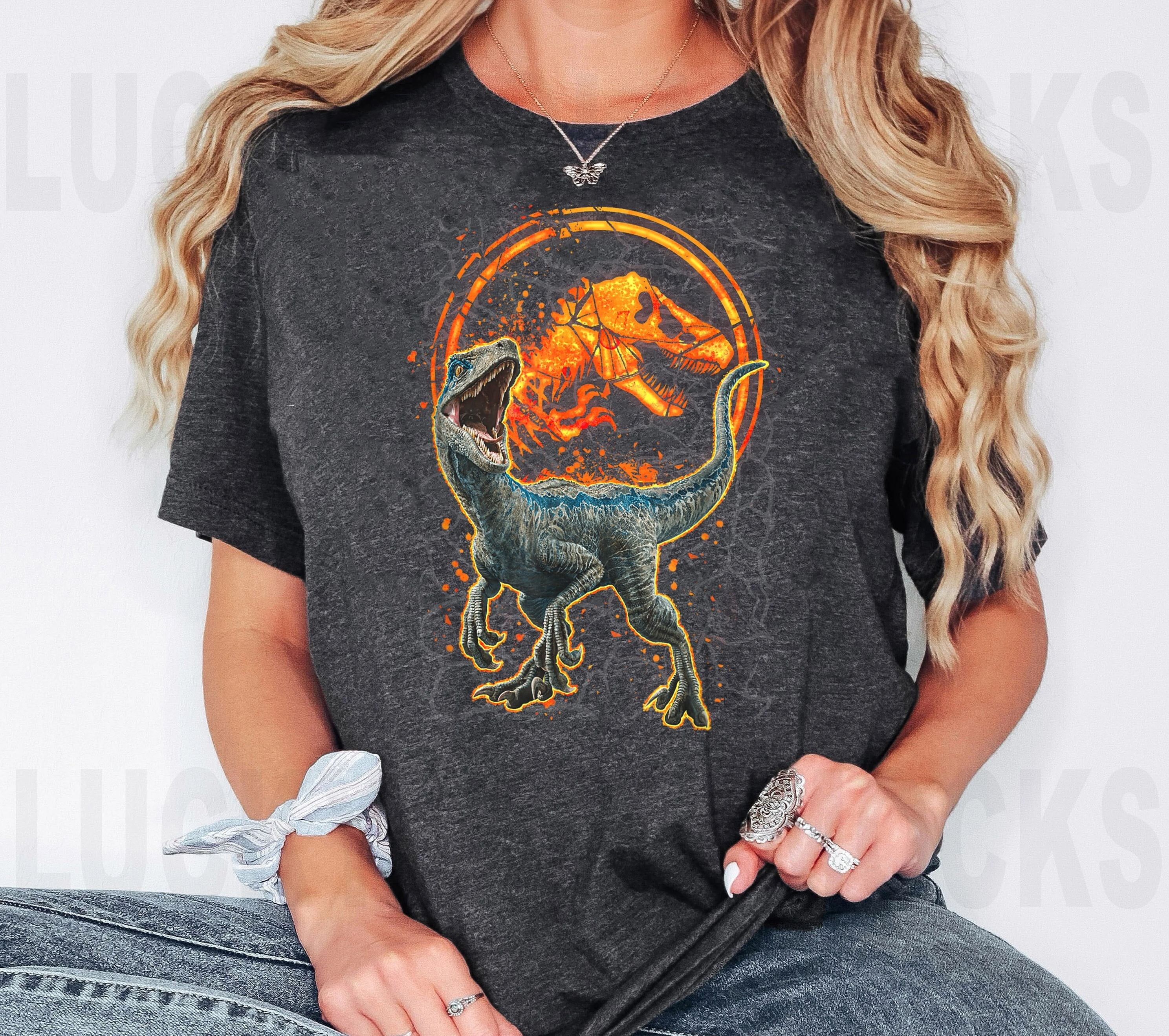 Jurassic World Two Blue Raptor Magma Shirt, Jurassic Park Entrance T ...