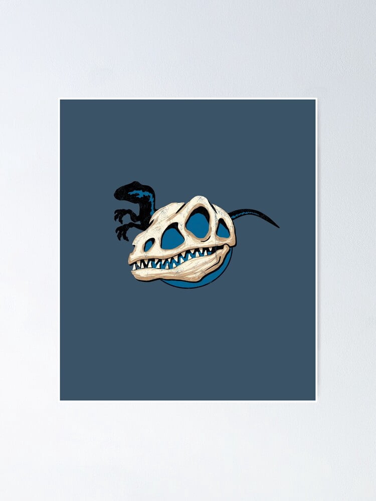Jurassic World Velociraptor Blue Raptor Skull Canvas Poster Decor ...