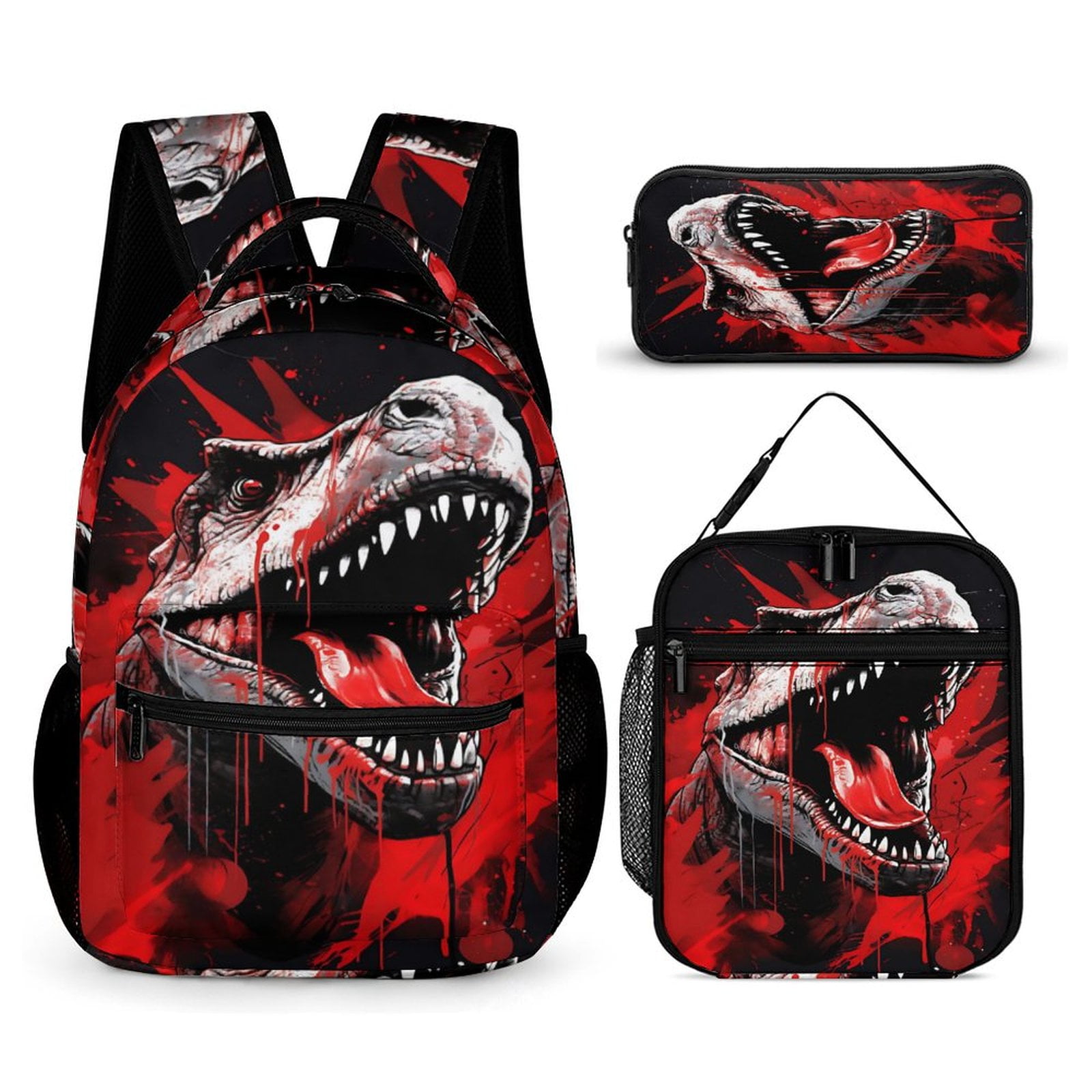 Jurassic World10 3 Piece Backpack Set Casual Backpack with Lunch Bag ...