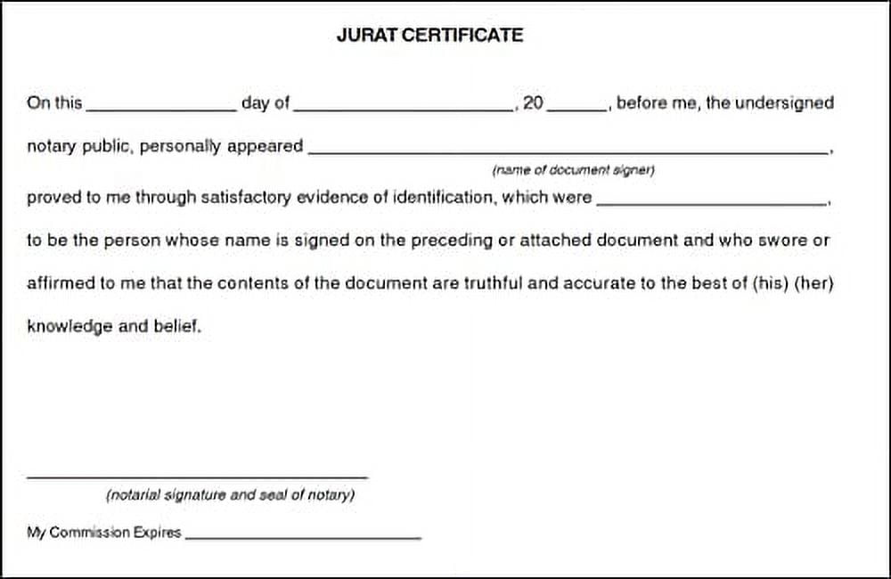Notary Acknowledgement Certificate