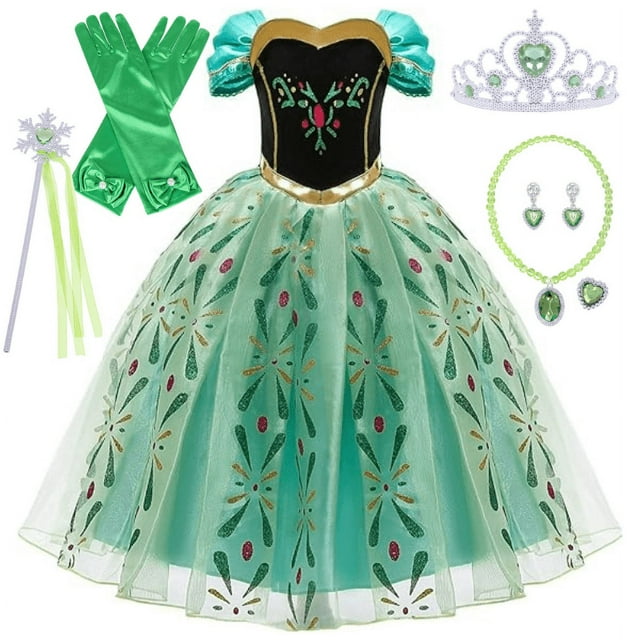 Jurebecia Kids Princess Gown Set, Anna Dress for Birthday Party with ... Jurebecia Kids Princess Gown Set, Anna Dress for Birthday Party with ...