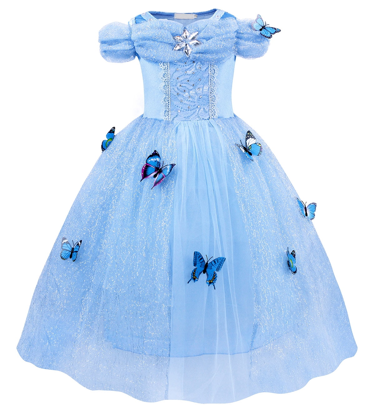 Jurebecia Cinderella Princess Dress for Girls, Blue Toddler Costume ...