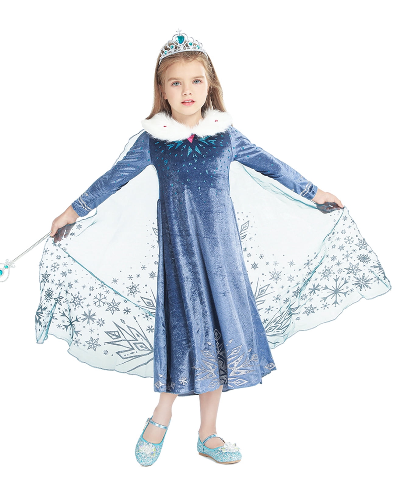 Jurebecia Elsa Princess Costume for Girls Winter Costume for Toddlers ...