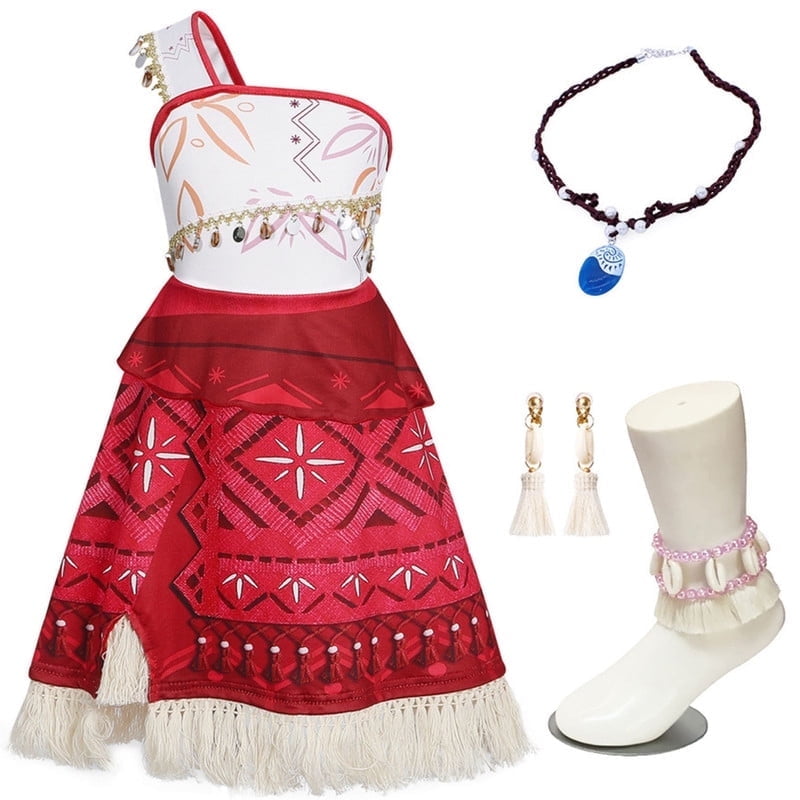 Jurebecia Girls Moana 2 Classic Costume Moana Ocean Adventure Dress Princess Birthday Party ...