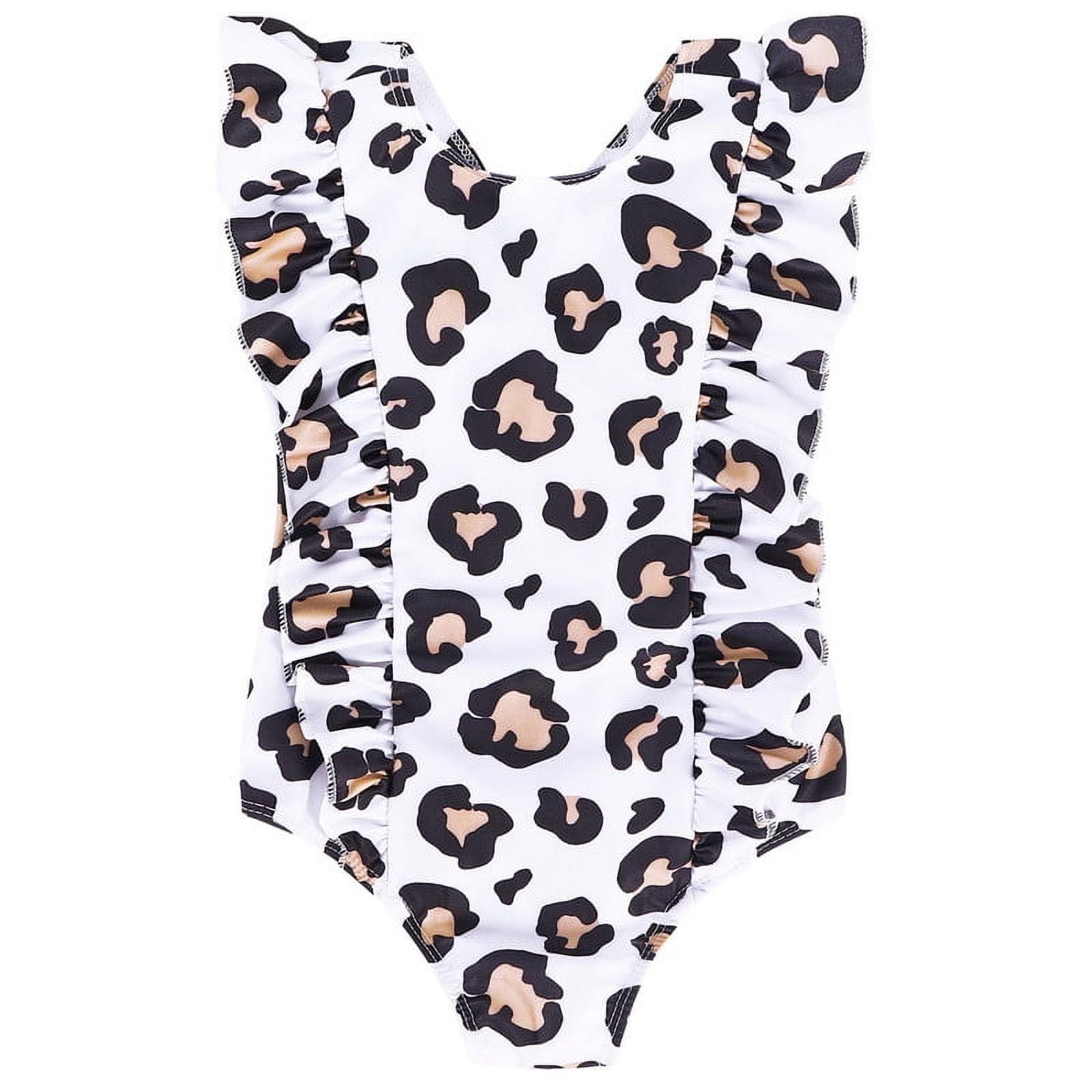 Jurebecia Girls Swimming Costume Leopard Printed Bikini One Piece ...