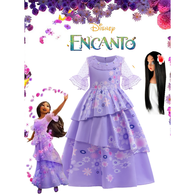 Jurebecia Isabela Encanto Princess Costume for Girls, Cosplay Dress ...