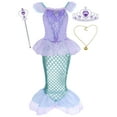Jurebecia Little Mermaid Ariel Princess Dress Up For Girls Cosplay Costume Birthday Party