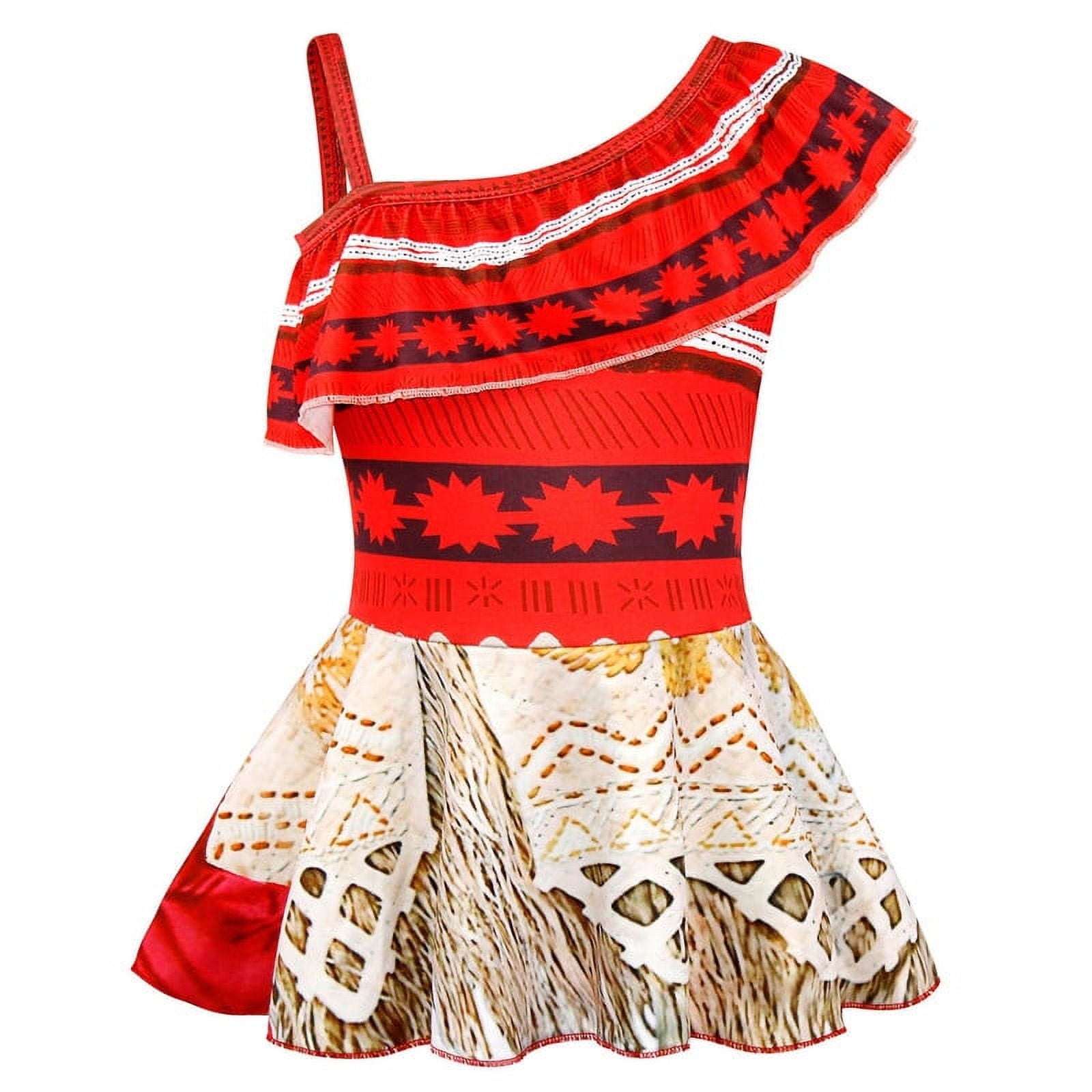 Jurebecia Princess One-Piece Swimsuit Adventure for Girls Ruffled Dress ...