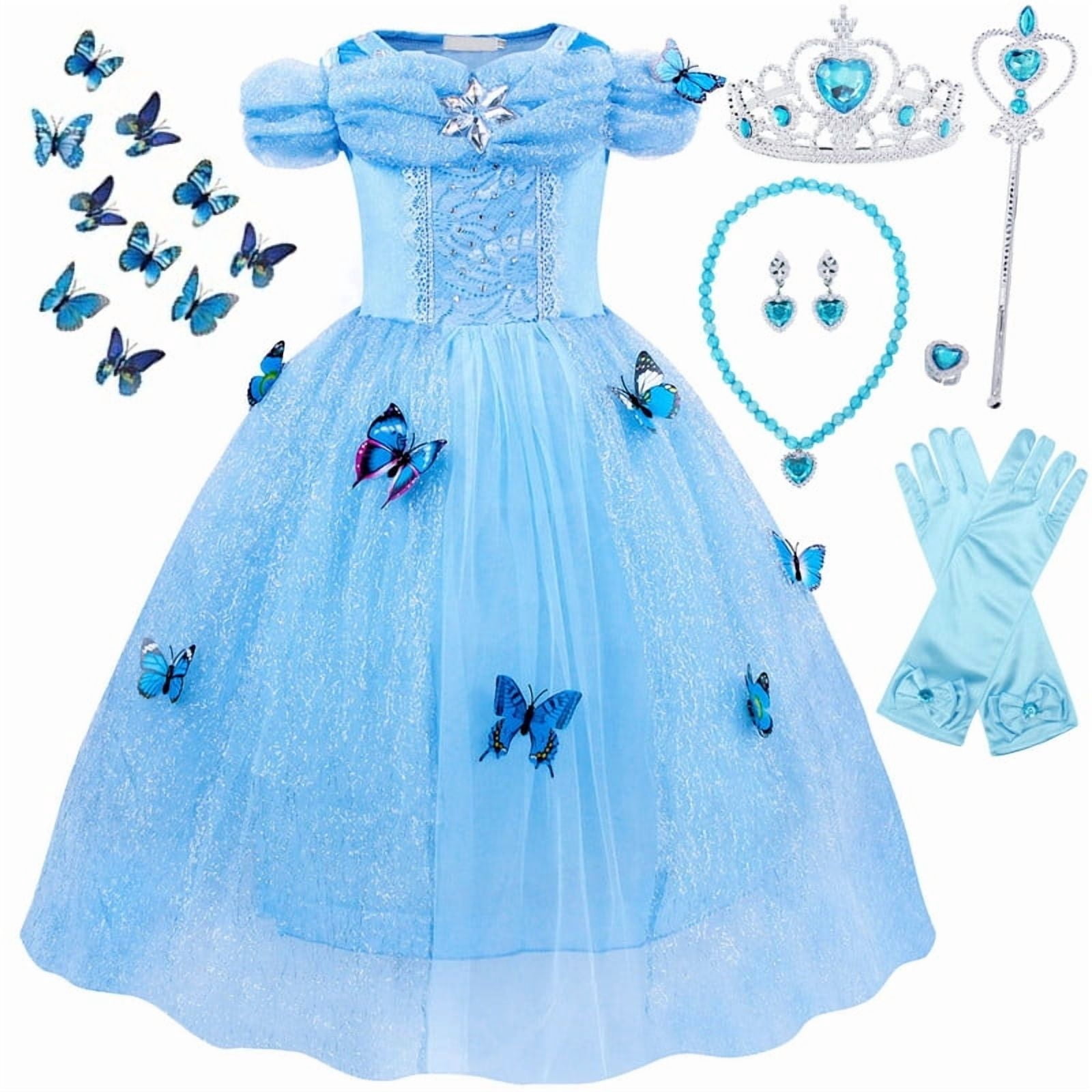 Jurebecia Princess Costume Girls Dress up Toddler Christmas Halloween ...
