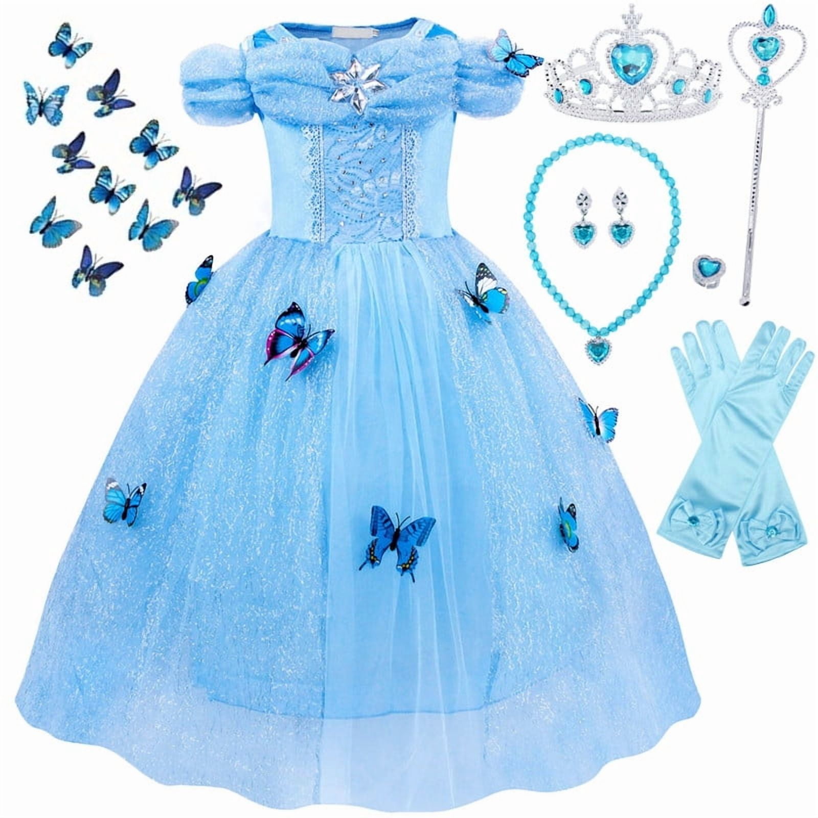 Jurebecia Princess Costume Girls Dress up Toddler Christmas Halloween ...