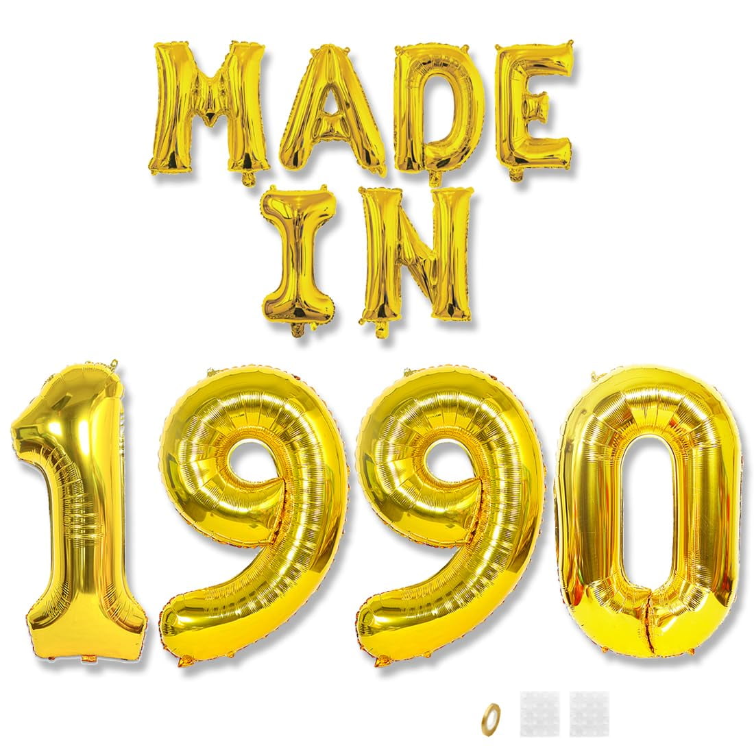 Jurxy 35th BirthdayEGSC Balloon Banner Decorations Gold MADE IN 1990 ...